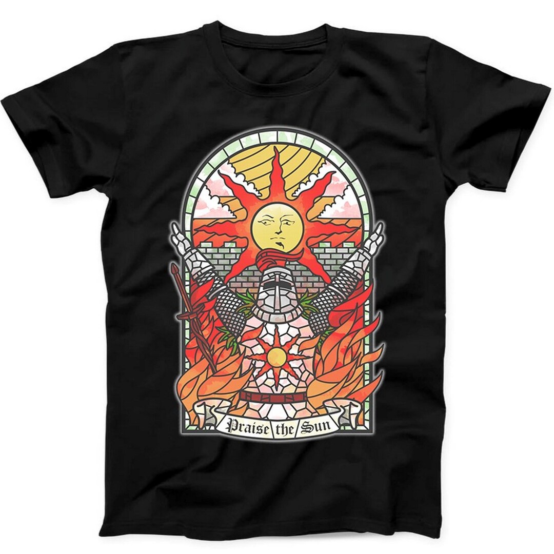 Praise the Sun Tarot Thank God Online Gaming Dark Souls Gift Black T ...