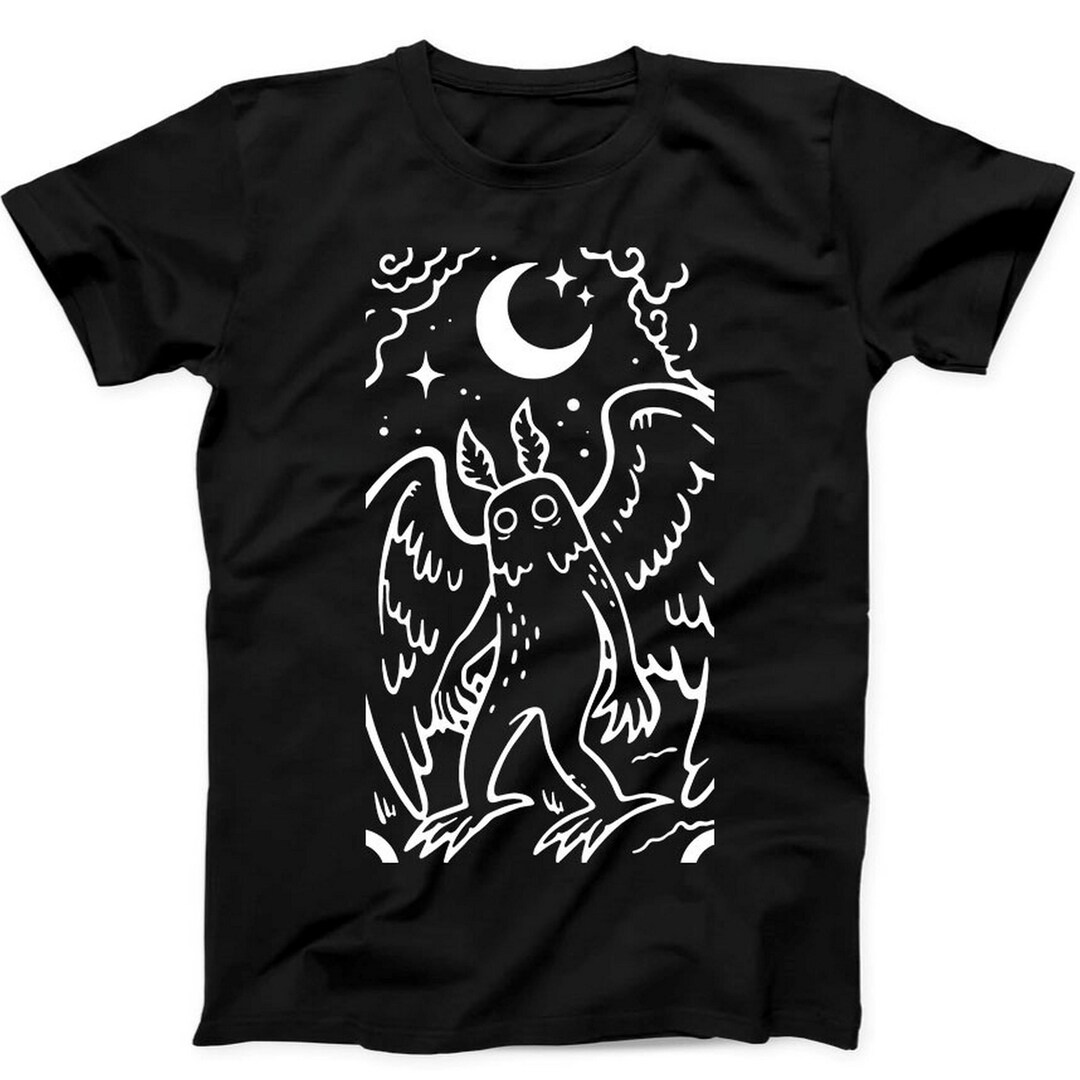 Mothman Weird Strange Unusual Cryptid Cryptozoology Gift Tee Black T ...