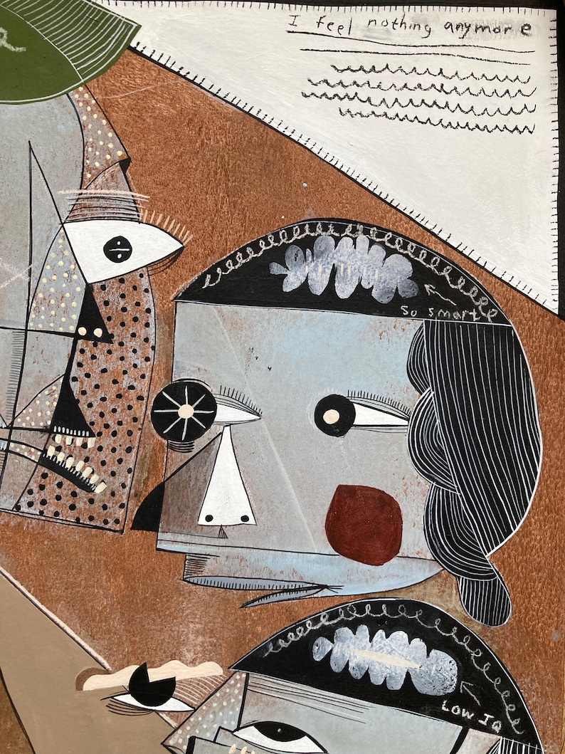 I Feel Nothing Anymore • Folk Art Modern • Outsider Original Painting ...