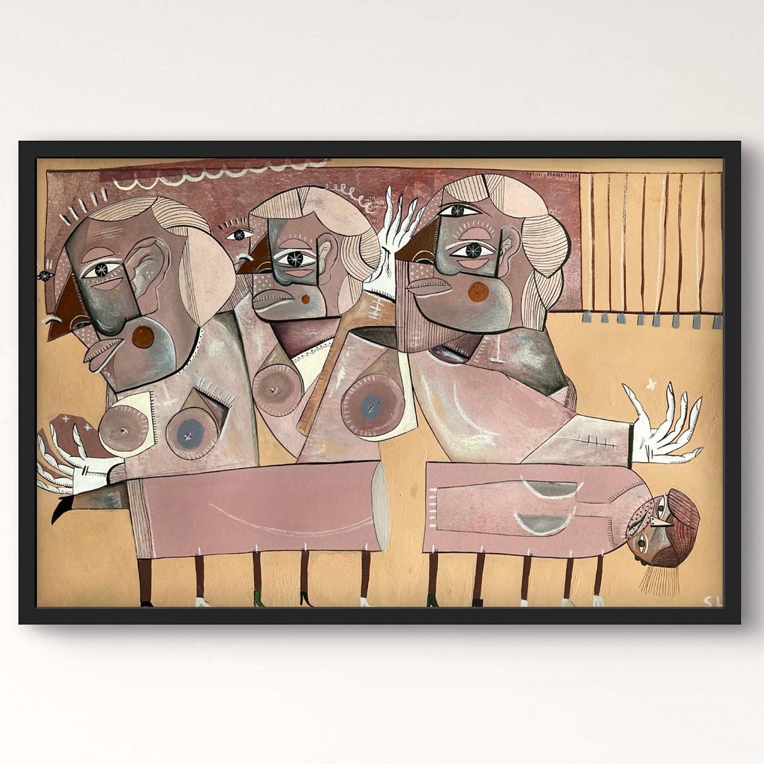 It’s No Use Crying • Folk Art Modern• Outsider Original Painting• - Etsy