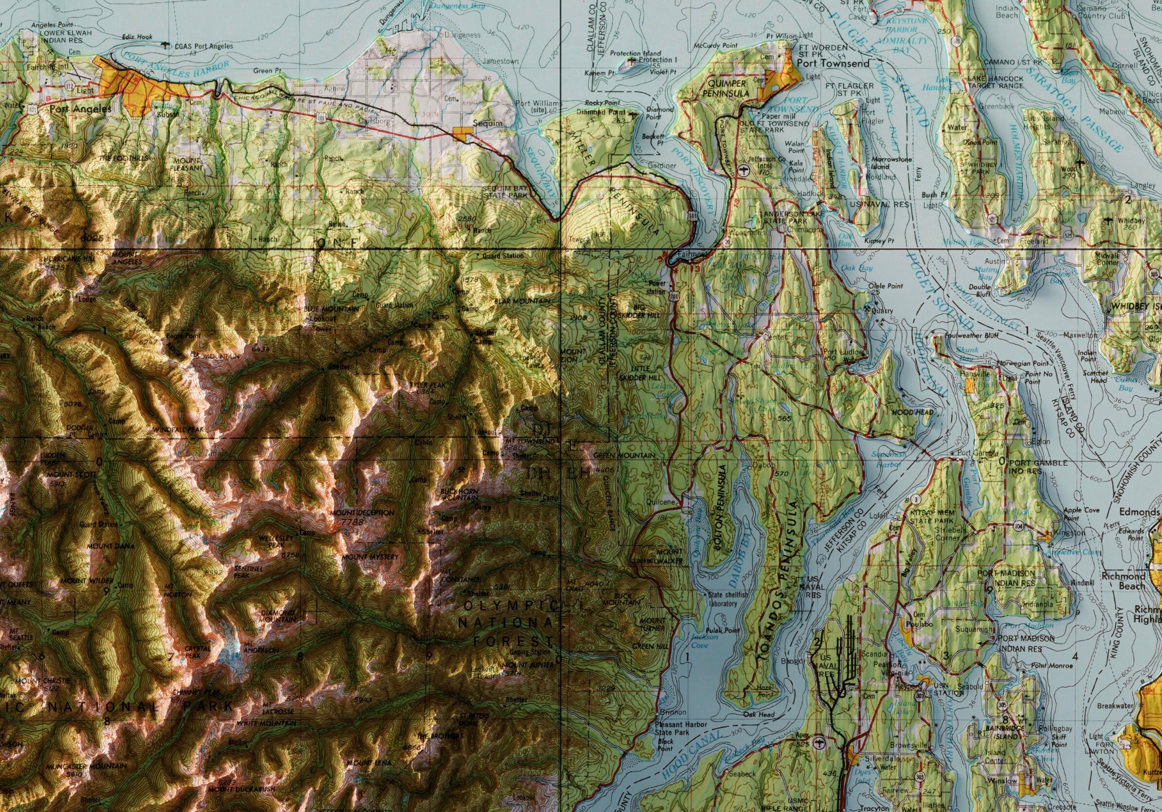Olympic Peninsula & Vicinity (1953) - Historic USGS 1:250,000 ...