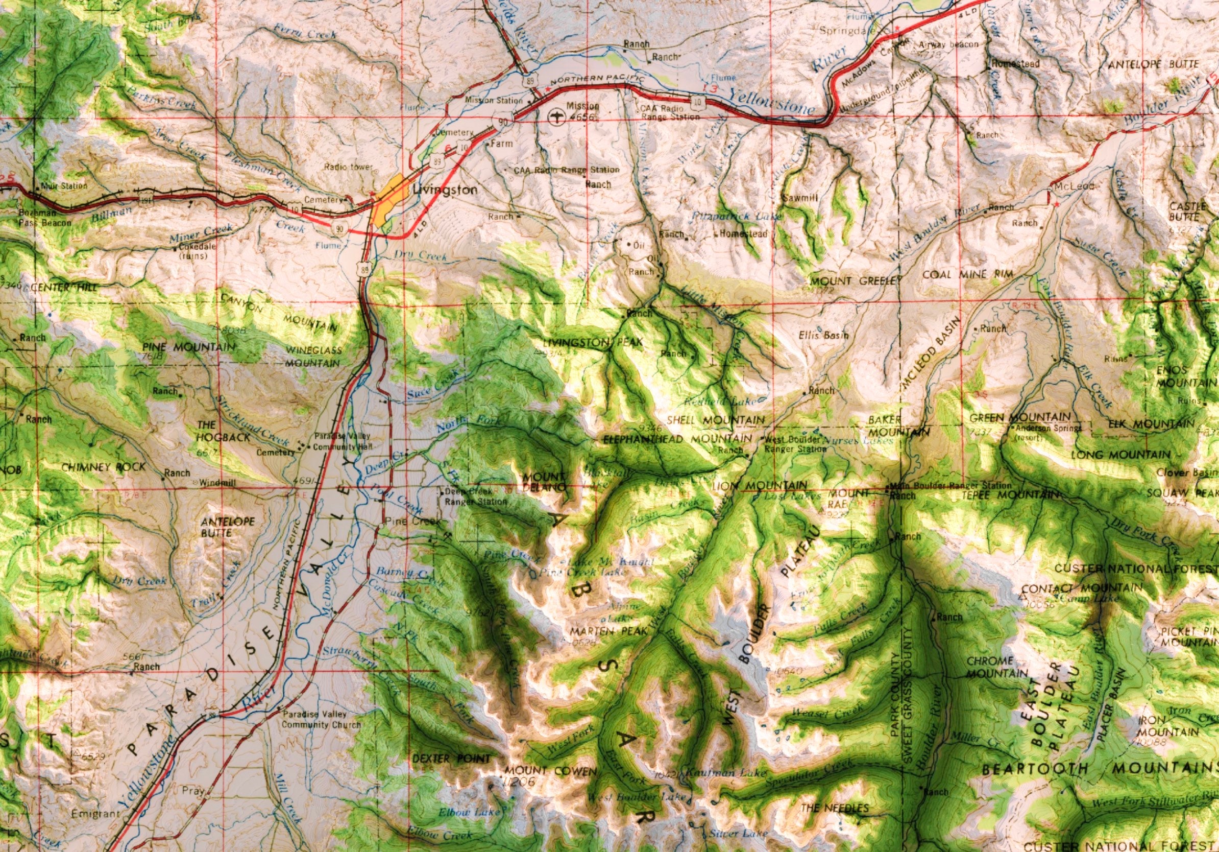 Bozeman (1958) - Historic Montana USGS Quad - Topographic Shaded Relief ...