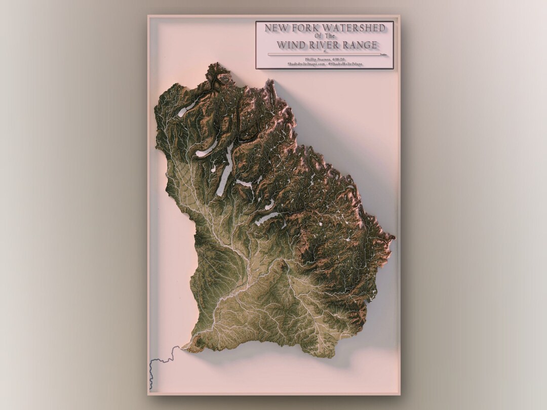 Wind River Range Topographic Map: New Fork River Watershed Shaded ...