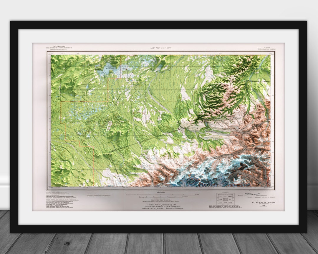 Denali National Park Map: 1958 Mt. Mckinley USGS Topo 2D Print - Etsy