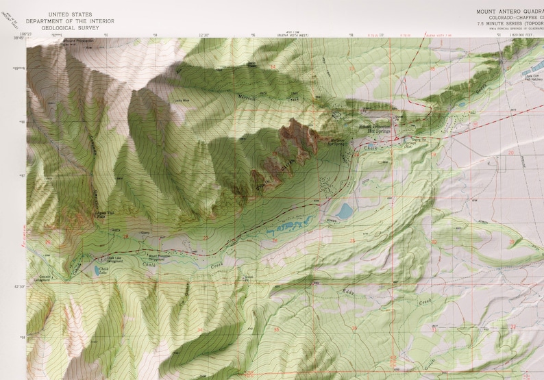 Mount Antero, Colorado - 1983 - 3D Render, 2D Print - Etsy