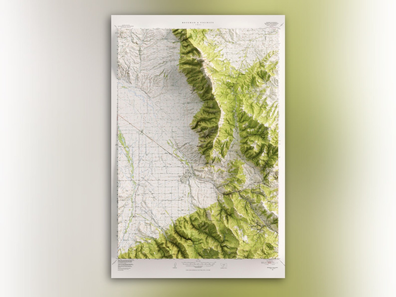 Bozeman/bridger Mountains and Vicinity (1951)- Historic Montana USGS ...