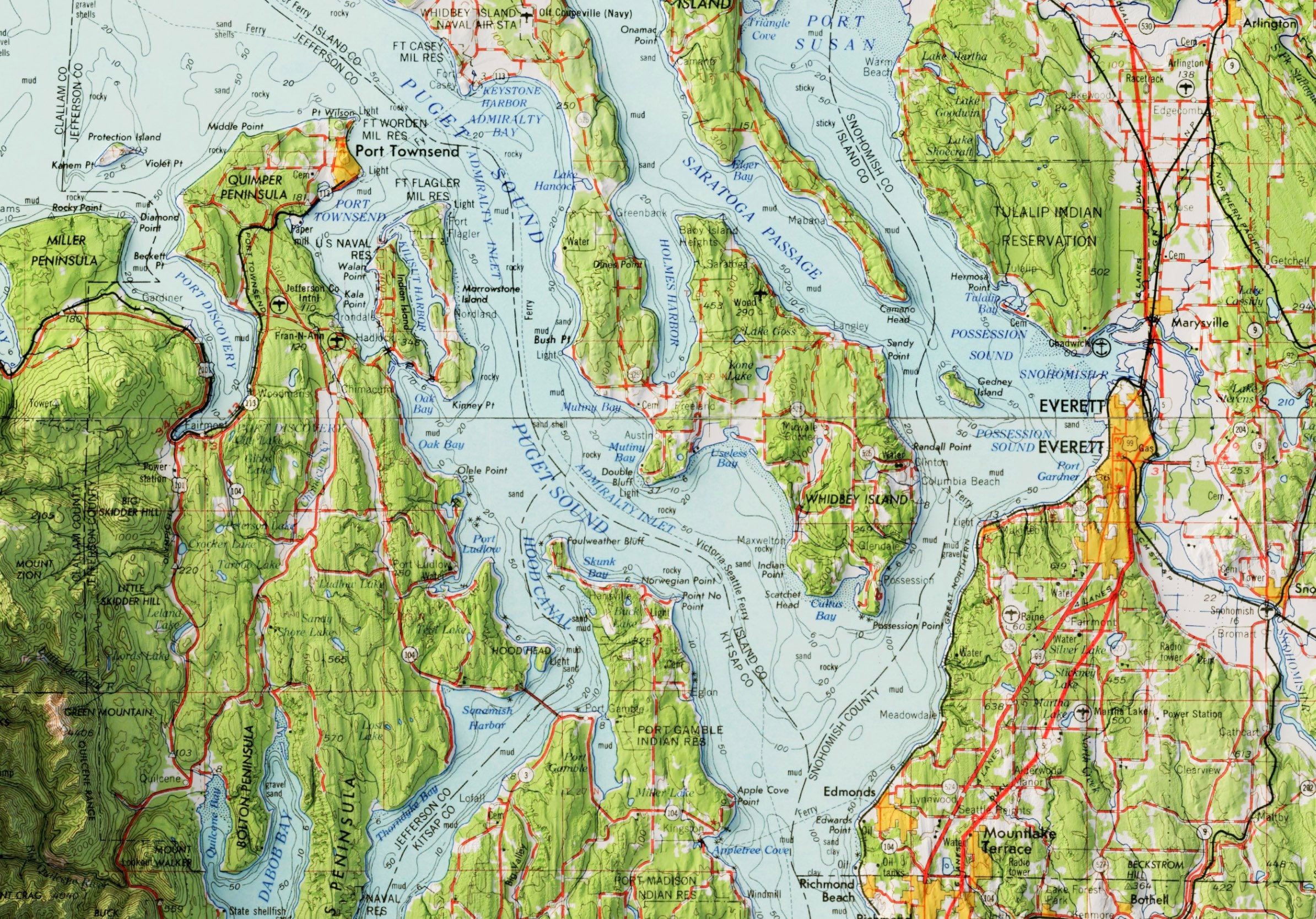 Puget Sound & Vicinity (1958) - Historic Washington USGS Composite ...