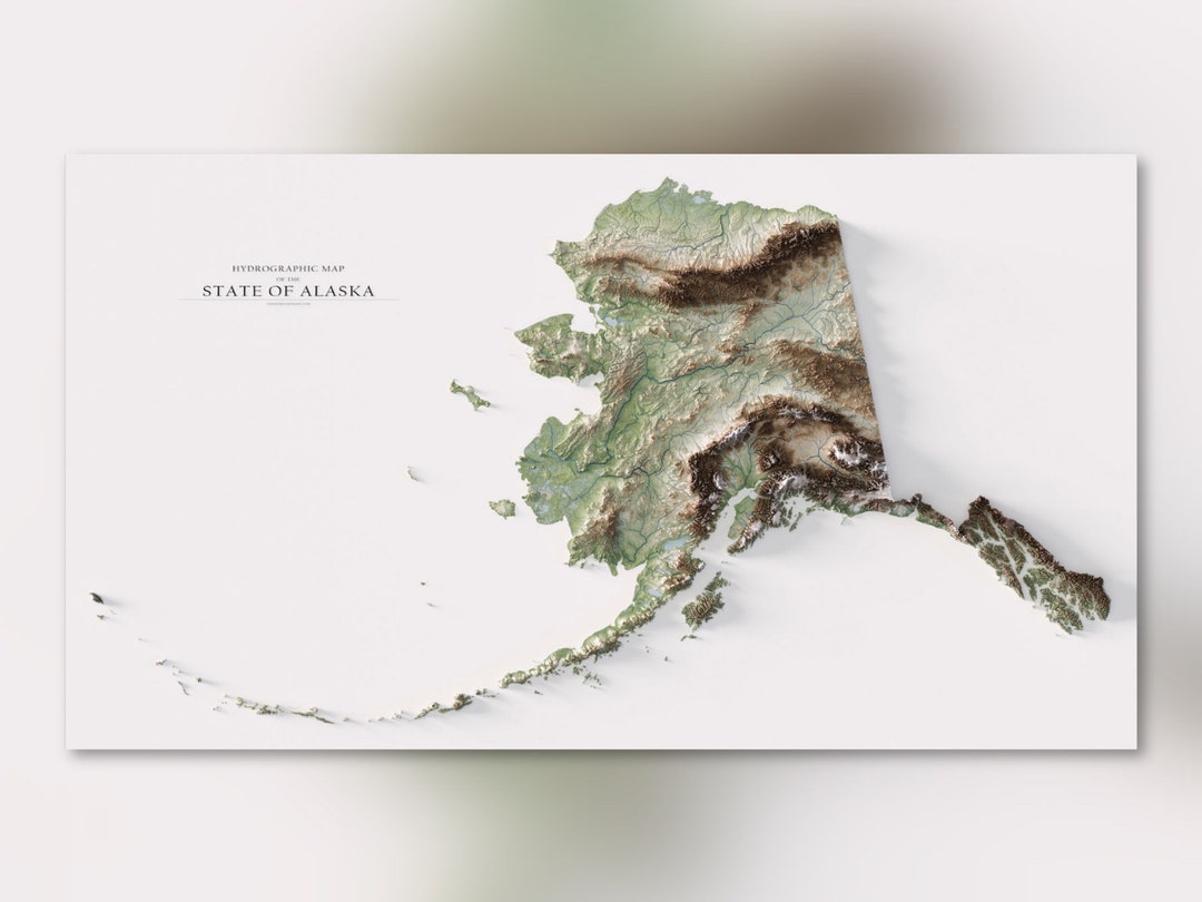 Alaska Topography and Hydrology - Stream Hierarchy - Historic ...