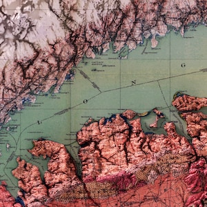 1913 Geologic Map of Long Island, New York - 3D Rendered 2D Print - Etsy