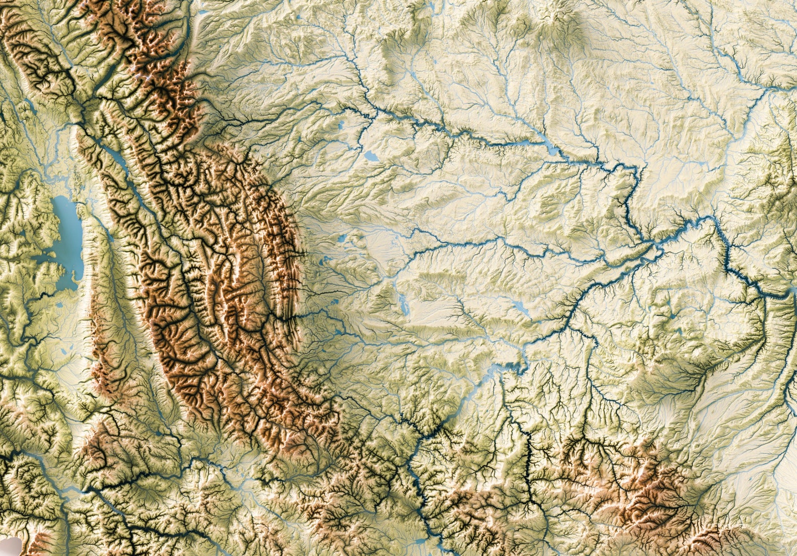 Montana Hydrologic Map - Stream Order Visualization With Topographic ...