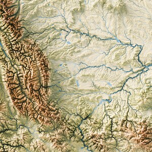 Montana Hydrologic Map - Stream Order Visualization With Topographic ...