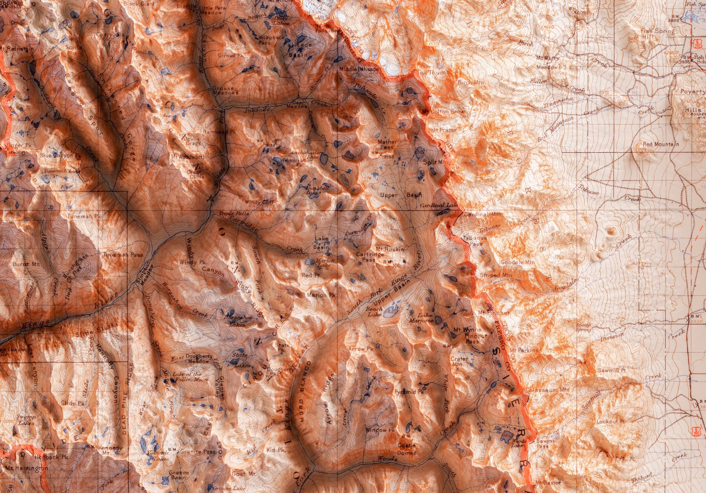 Sequoia-kings Canyon National Parks, Sierra Range 1948 Historic USGS ...