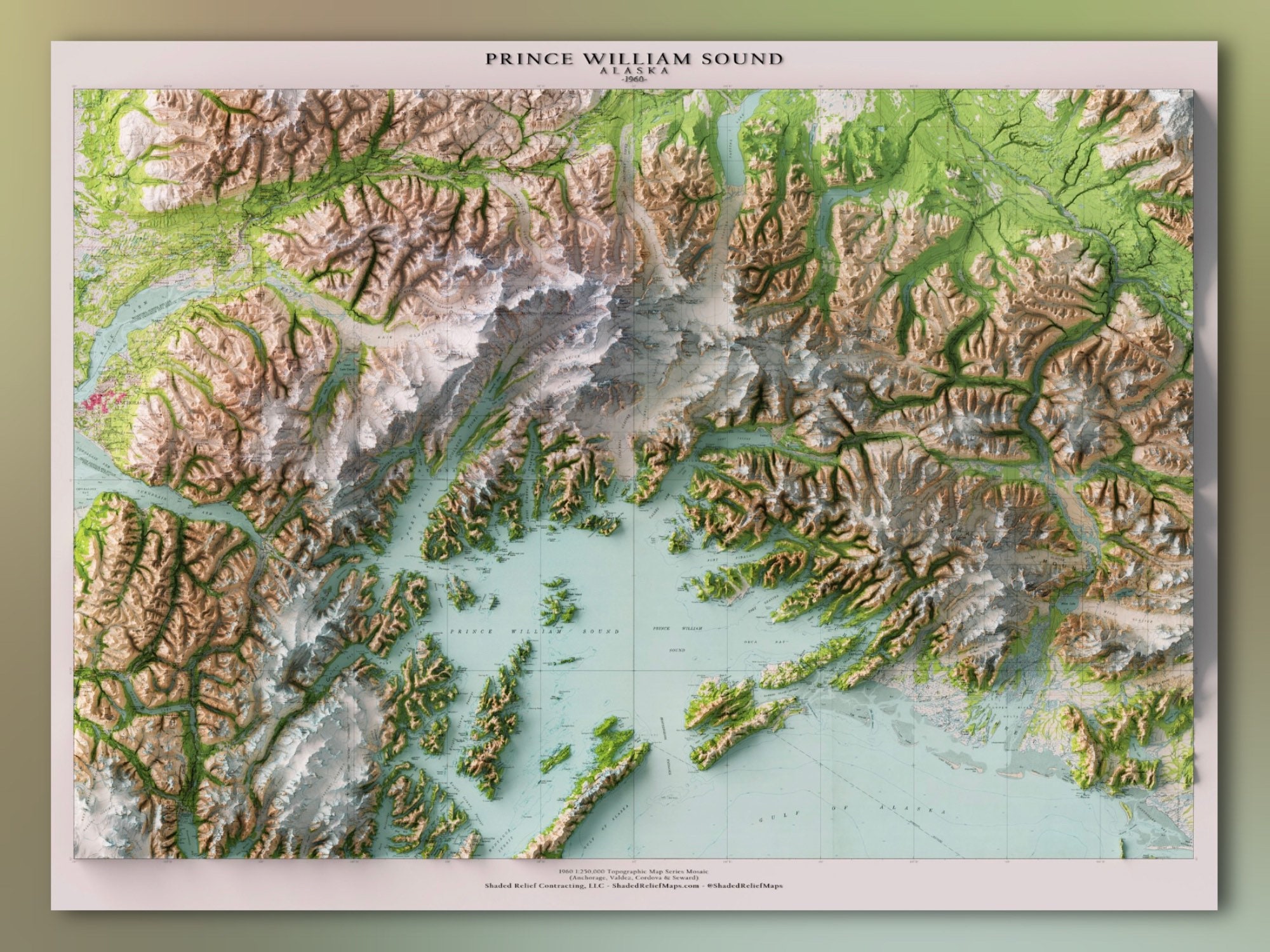 Prince William Sound (1960) Gulf of Alaska - Historic USGS Seamless ...
