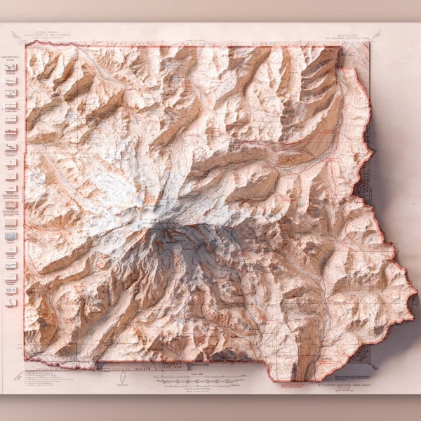 Mount Rainier 3d Model - Etsy