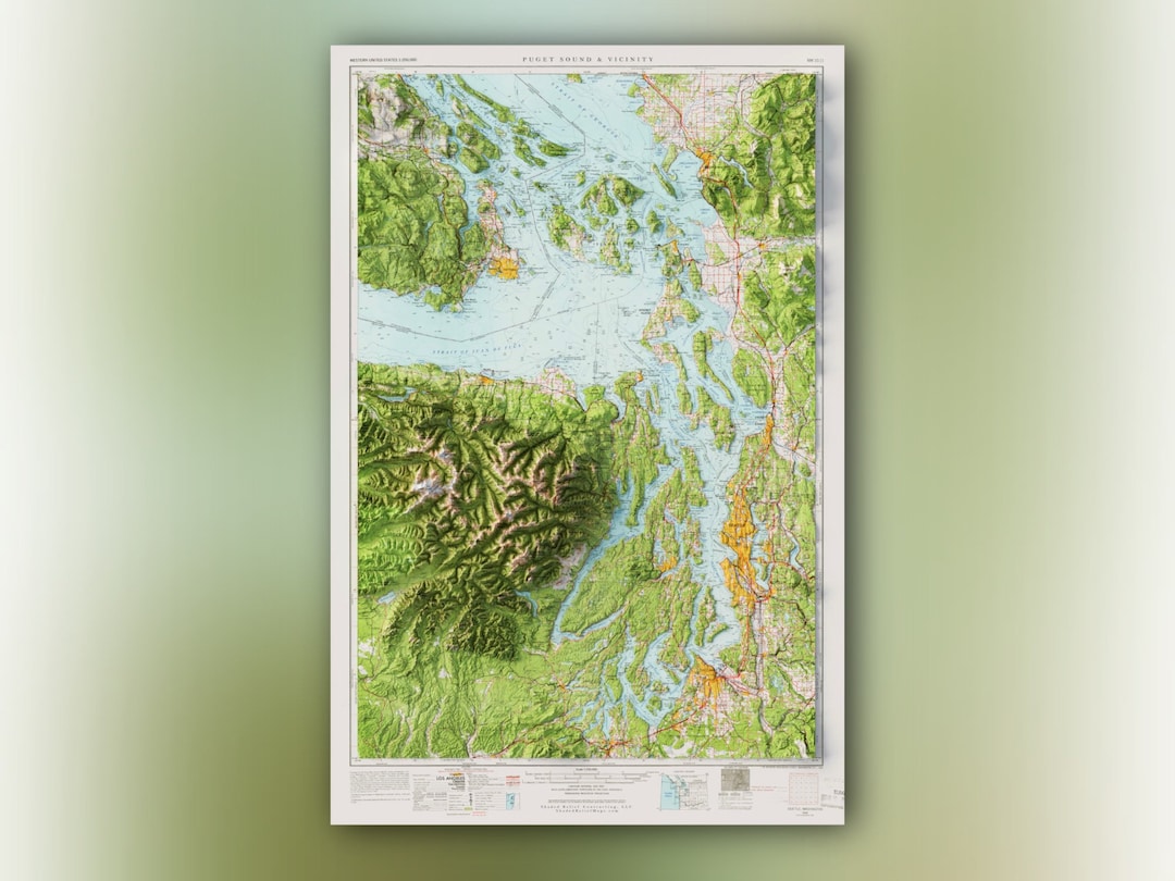 Puget Sound & Vicinity (1958) - Historic Washington USGS Composite ...