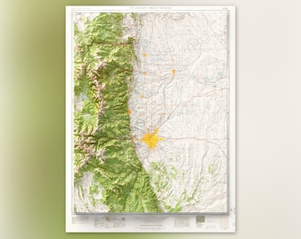 Relief Map Colorado - Etsy