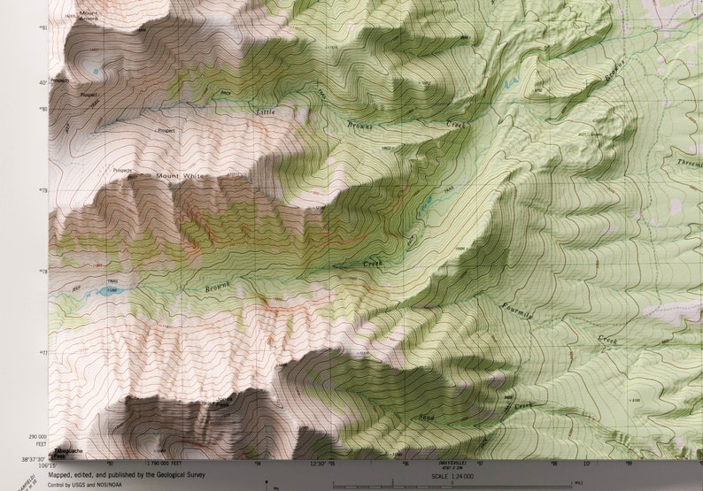 Mount Antero, Colorado - 1983 - 3D Render, 2D Print - Etsy