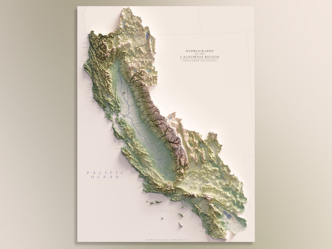 California Region Hydrologic Map- Stream Order Visualization ...
