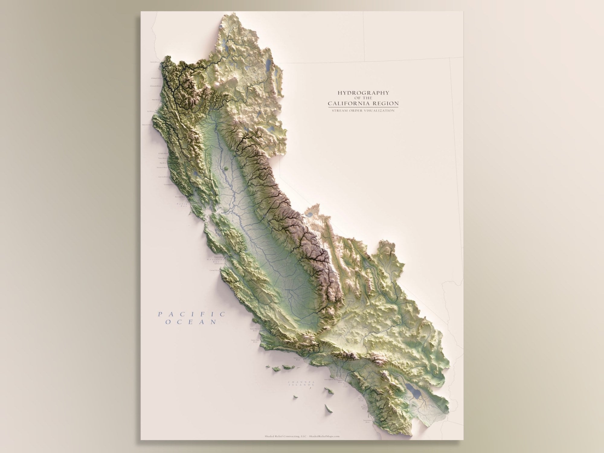 California Region Hydrologic Map- Stream Order Visualization ...