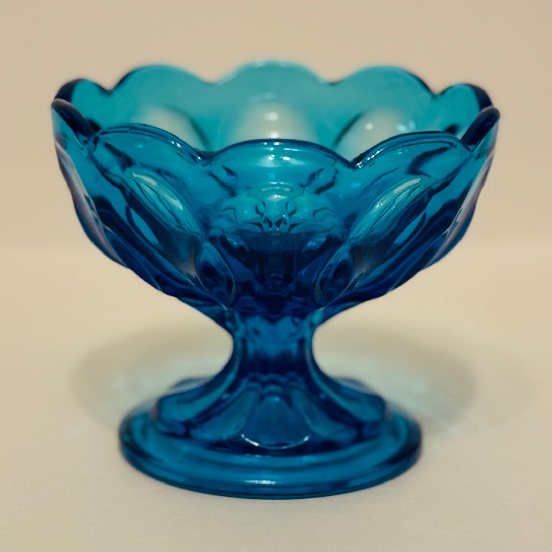 Anchor Hocking Blue Pedestal Candy Dish/compote Dish/ Trinket Dish - Etsy