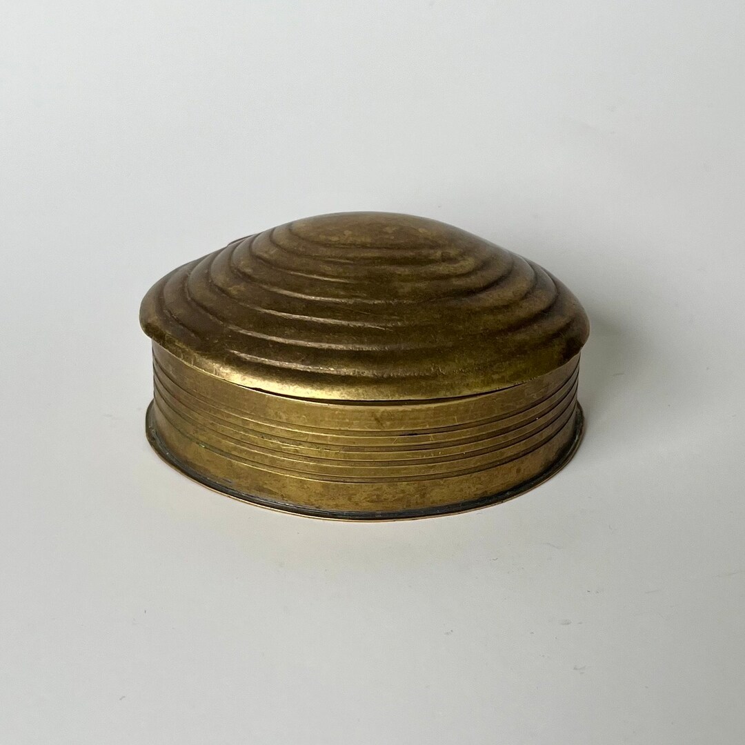 Vintage Brass Clam Shell Box Small Seashell Jewelry Trinket Dish ...