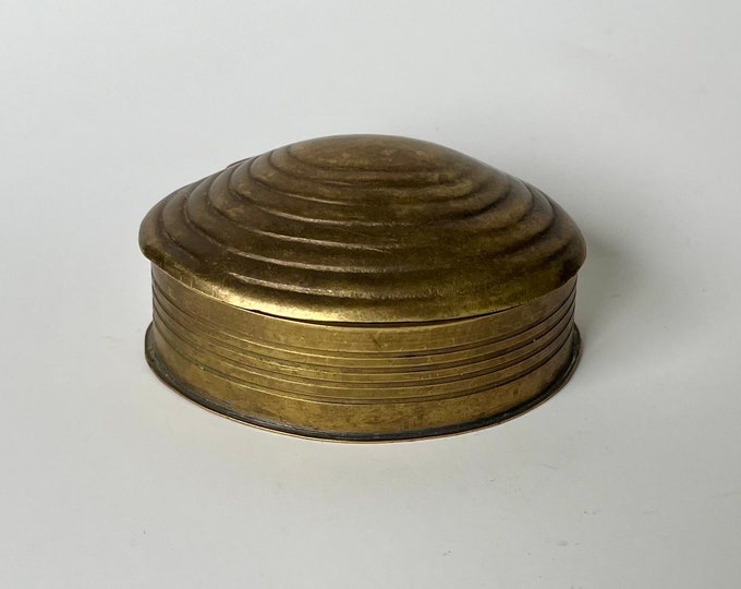 Vintage Brass Clam Shell Box - Small Seashell Jewelry Trinket Dish ...