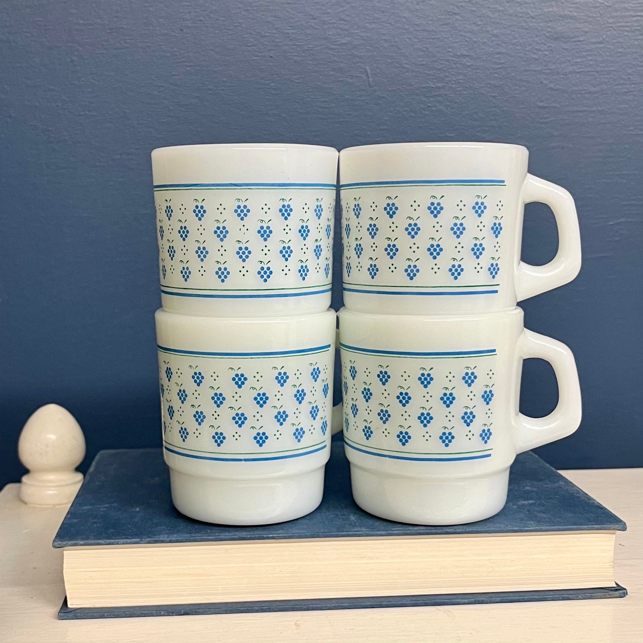 Vintage Termocrisa Coffee Mug Set Rare Retro Grape Stacking Cups Fun ...