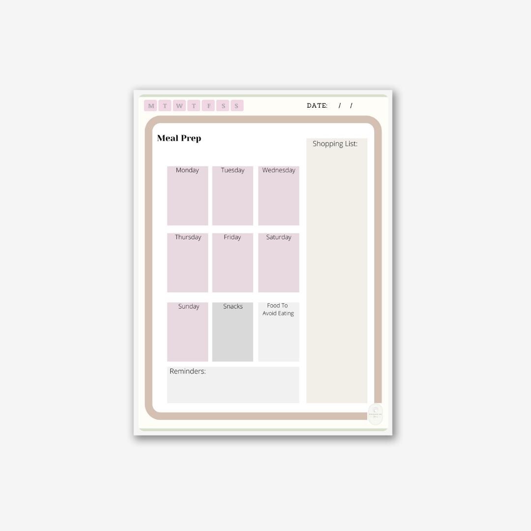 Printable Meal Prep Planner: Weekly Menu, A4 PDF (digital Download ...
