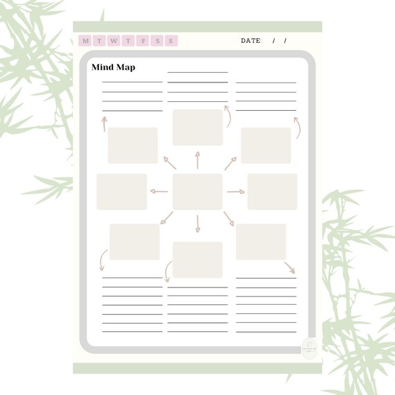 Printable/digital Mind Map Template Brainstorming Planner - Etsy