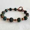 African Turquoise Jasper Gemstone Hand Beaded Bracelet With Copper ...