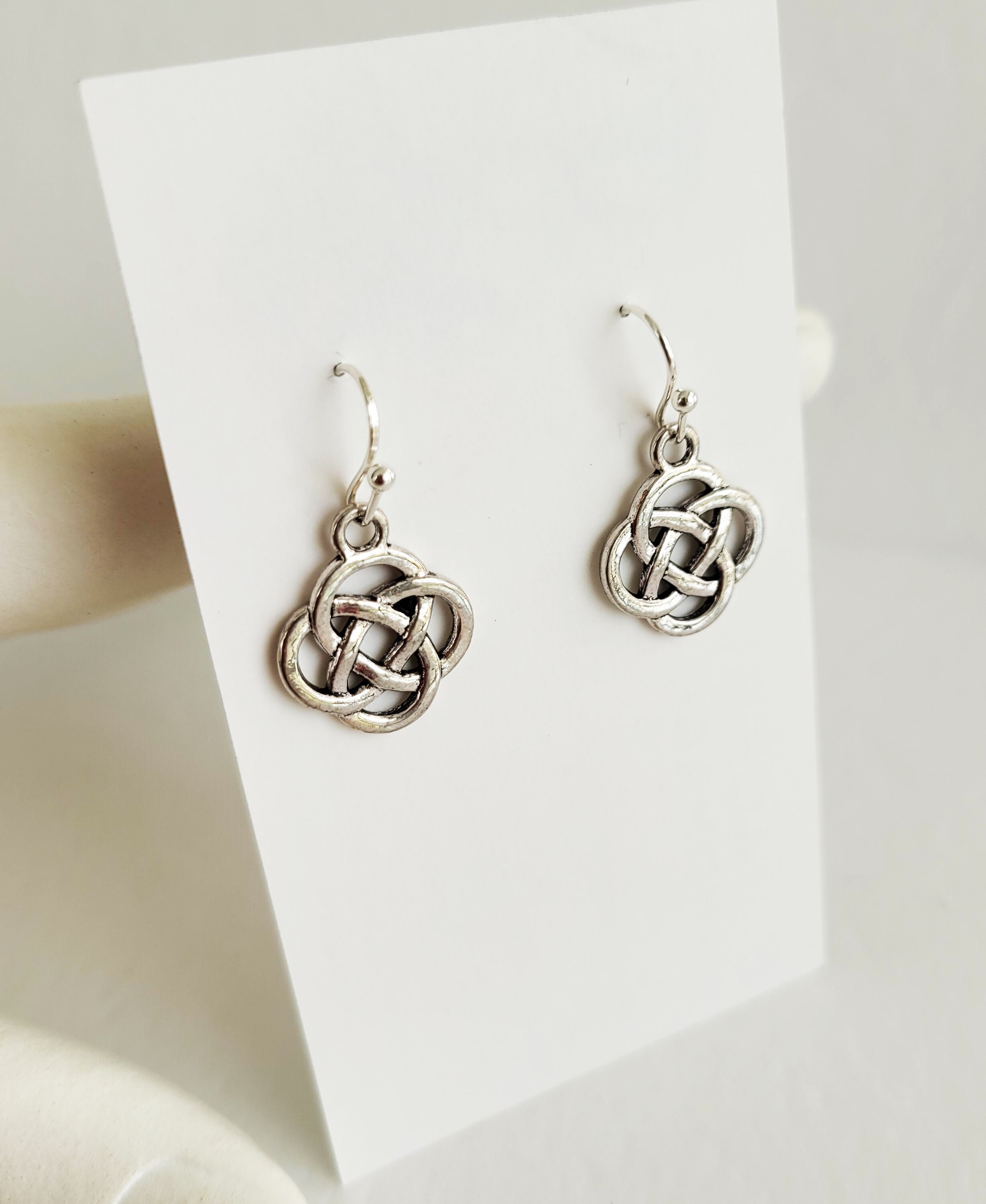 Silver Irish/celtic Knot Dangle Earrings - Etsy