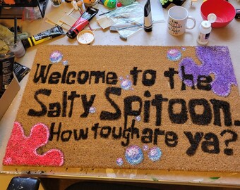 Welcome to the Salty Spitoon Spongebob Doormat, Coir Doormat, Home ...