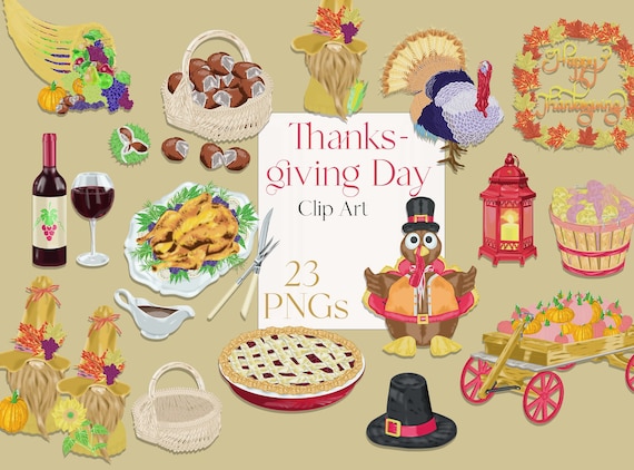 Thanksgiving Clip Art Autumn Clipart Fall Clipart Holiday | Etsy