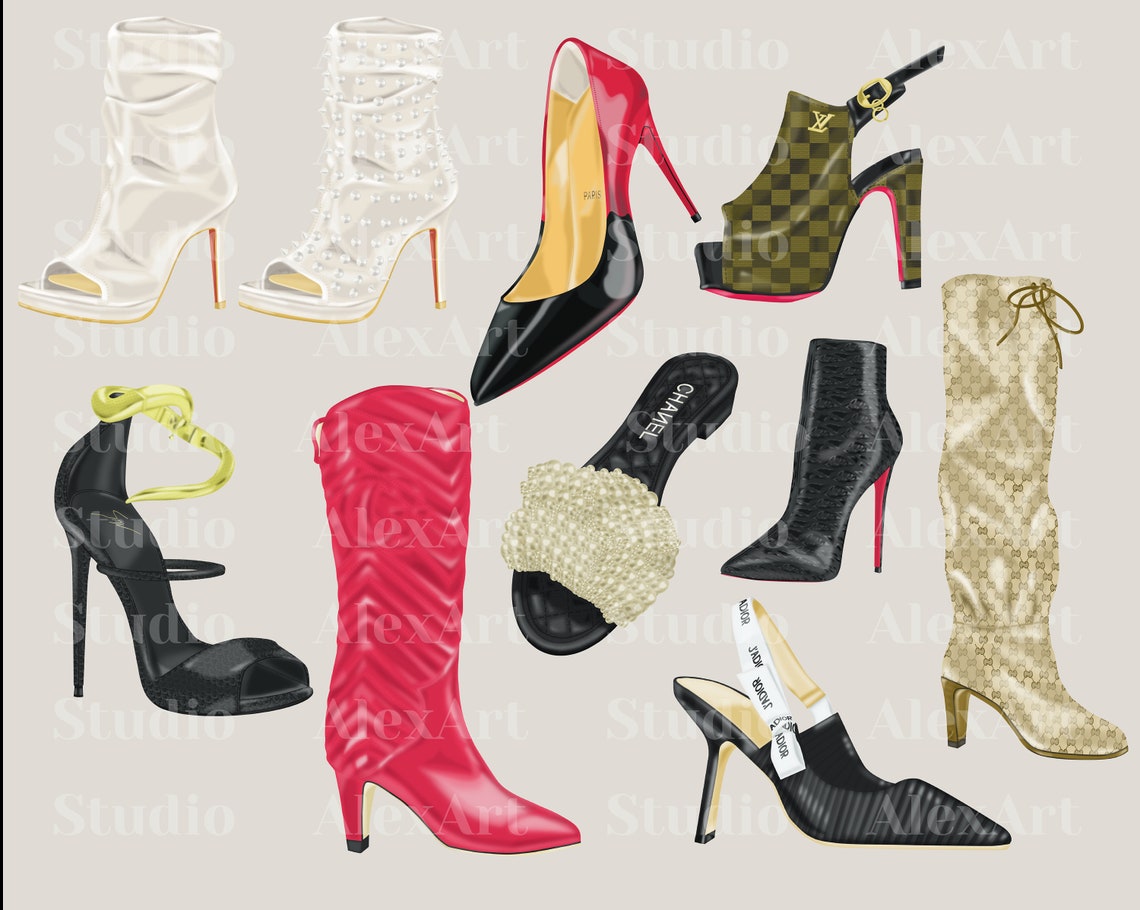 Luxury Shoes Clip Art, High Fashion Clip Art, Fashion Accessories ...