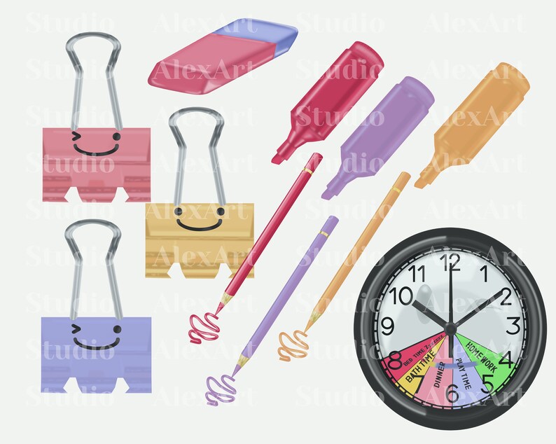 Back to School Clipart, Students Clipart, School Clipart, Stationery ...