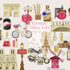 Paris Clipart, Eiffel Tower Clipart, French Clipart, Parisian Clip Art ...