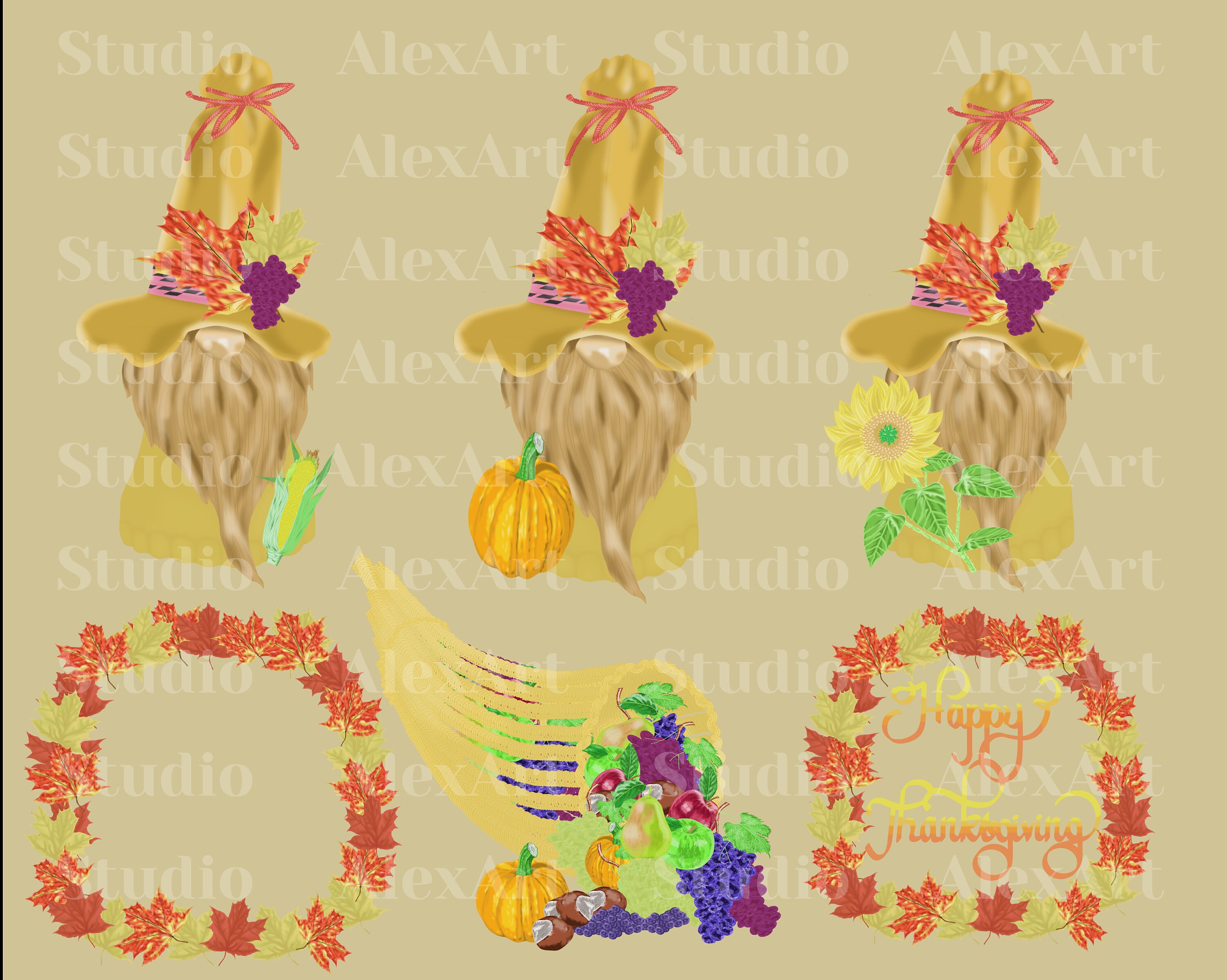 Thanksgiving Clip Art, Autumn Clipart, Fall Clipart, Holiday Clip Art ...