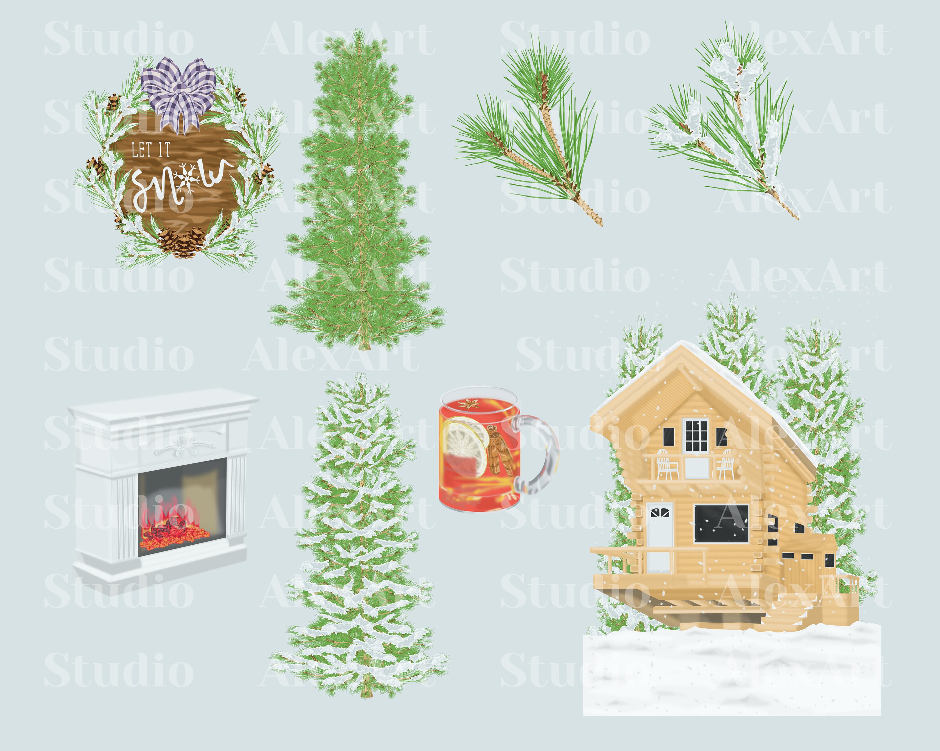 Winter Clipart, Winter Stickers, Snow Clipart, Christmas Clipart ...