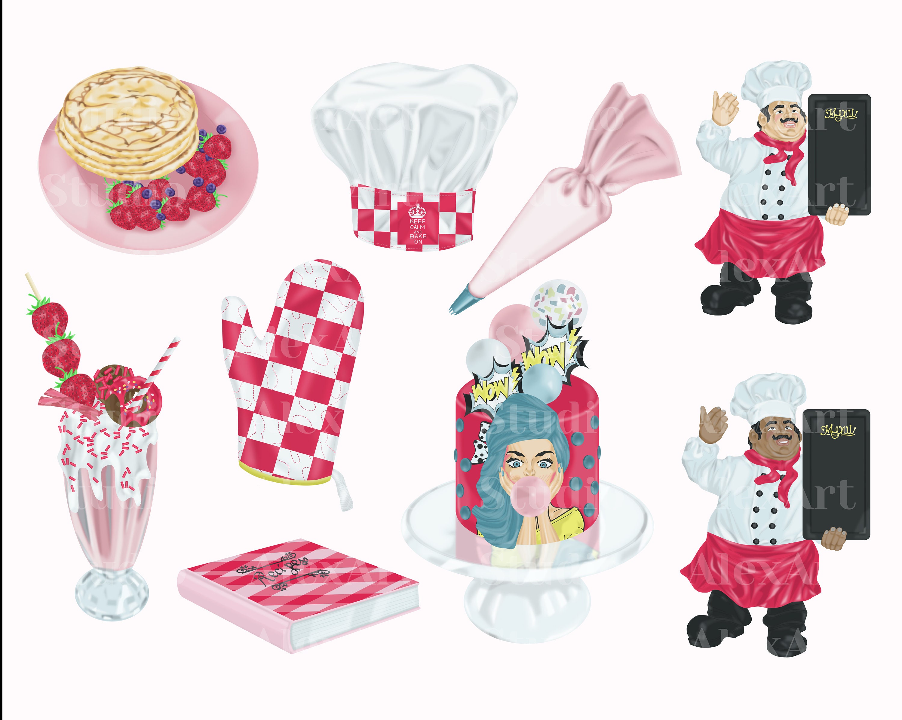 Kitchen Clipart Baking Clipart Retro Kitchen Utensils Cooking Clipart ...