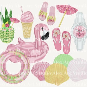 Beach Clipart, Summer Clip Art, Vacation Clip Art, Summer Stickers ...