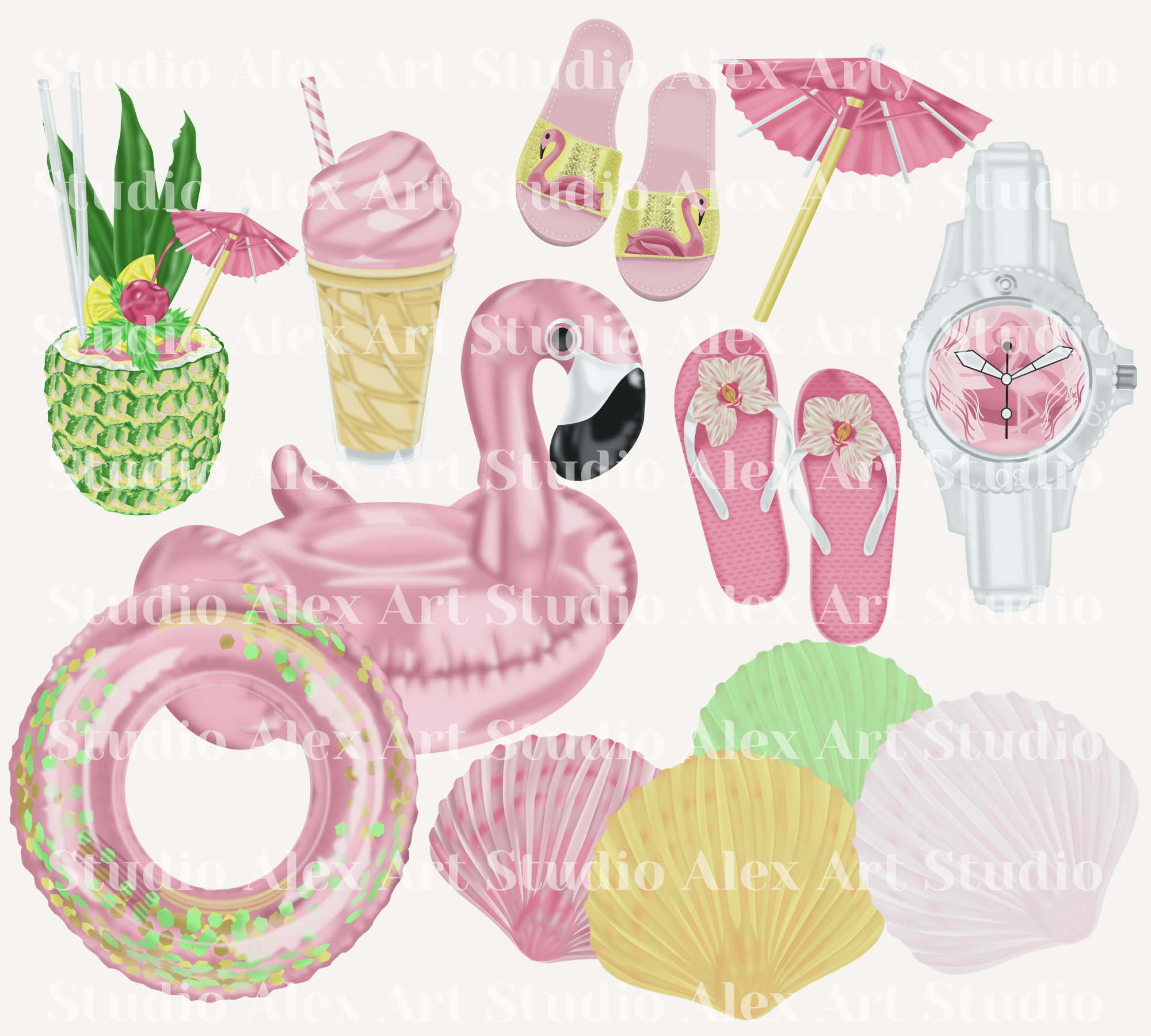 Beach Clipart, Summer Clip Art, Vacation Clip Art, Summer Stickers ...