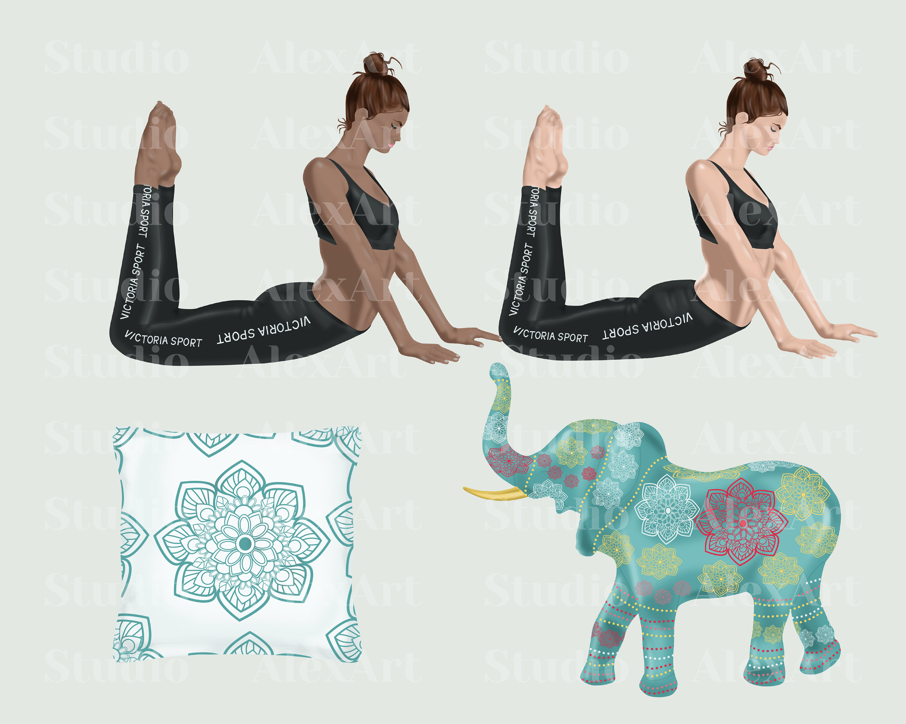 Yoga Clipart Zen Clipart SPA Clipart Fitness Planner Stickers Wellness ...