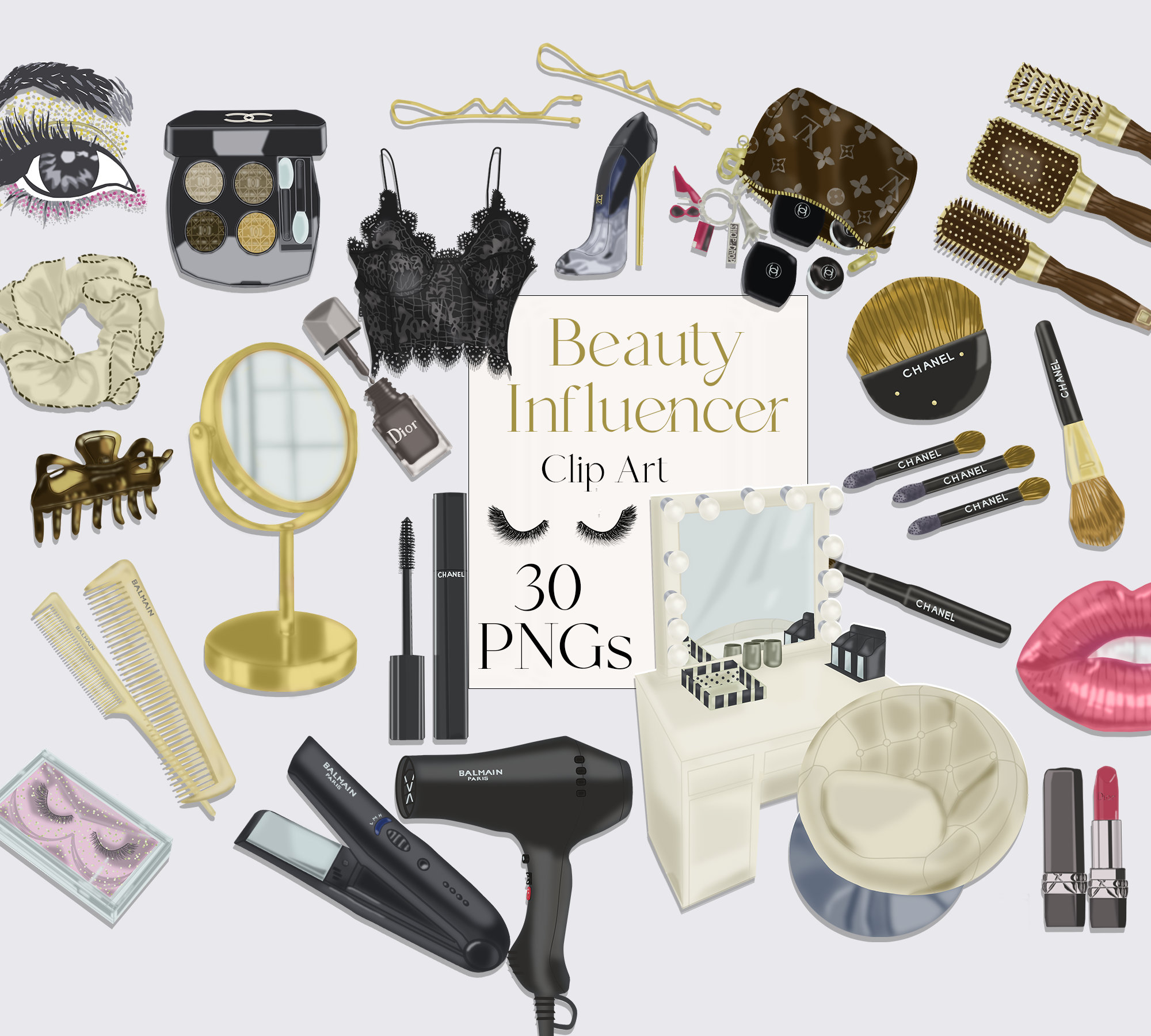 Cosmetics Clipart, Beauty Blogger Clip Art, Makeup Clip Art, Beauty ...