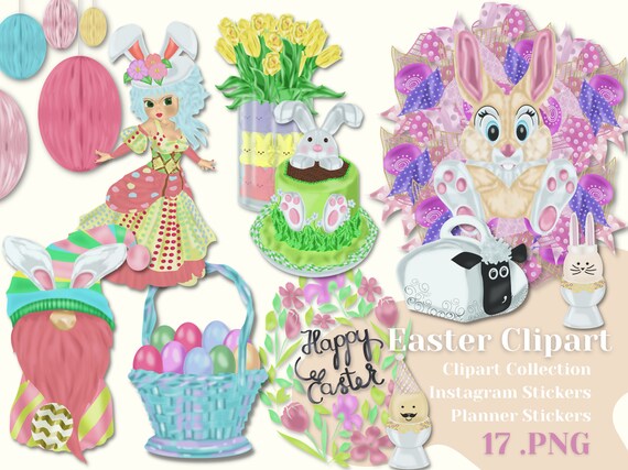 Easter Clipart Spring Clipart Festive Clipart Holiday | Etsy