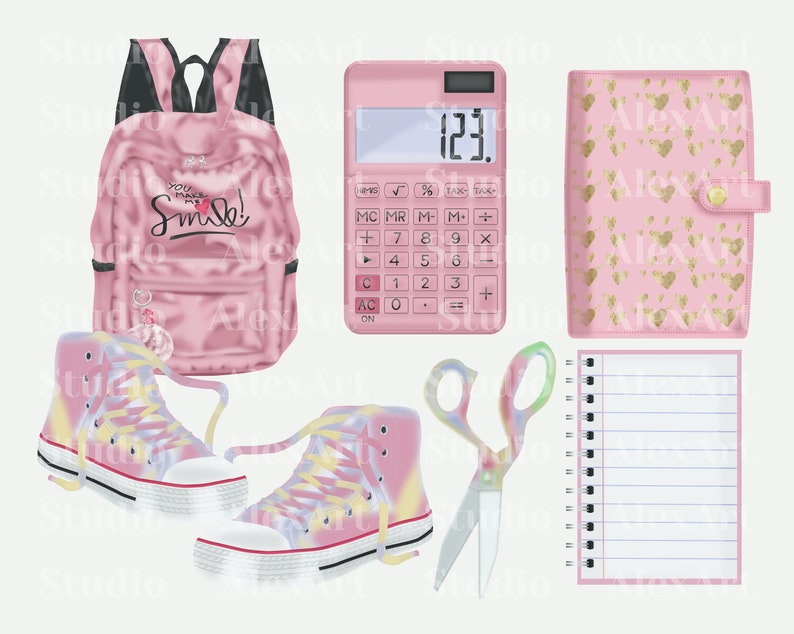 Back to School Clipart, Students Clipart, School Clipart, Stationery ...