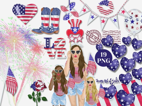4th of July Clipart Fourth of July Independence Day Clipart | Etsy