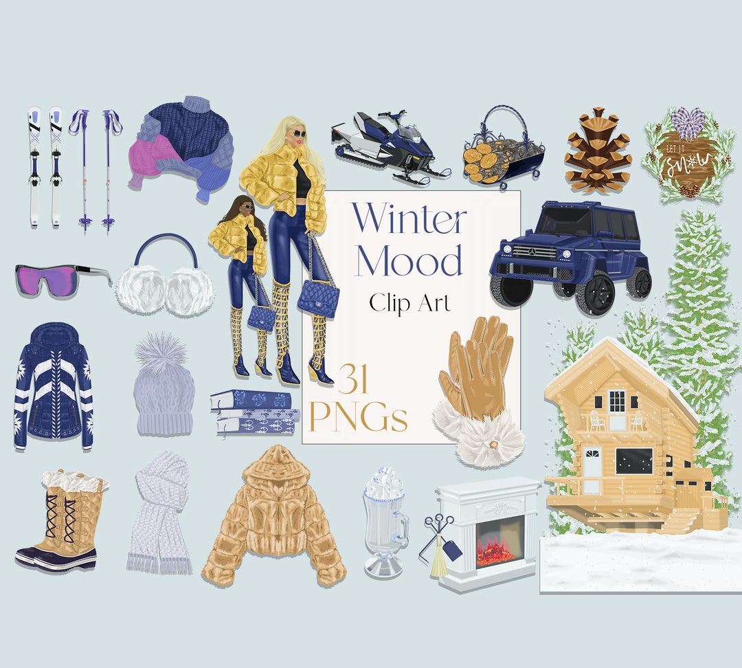 Winter Clipart, Winter Stickers, Snow Clipart, Christmas Clipart ...