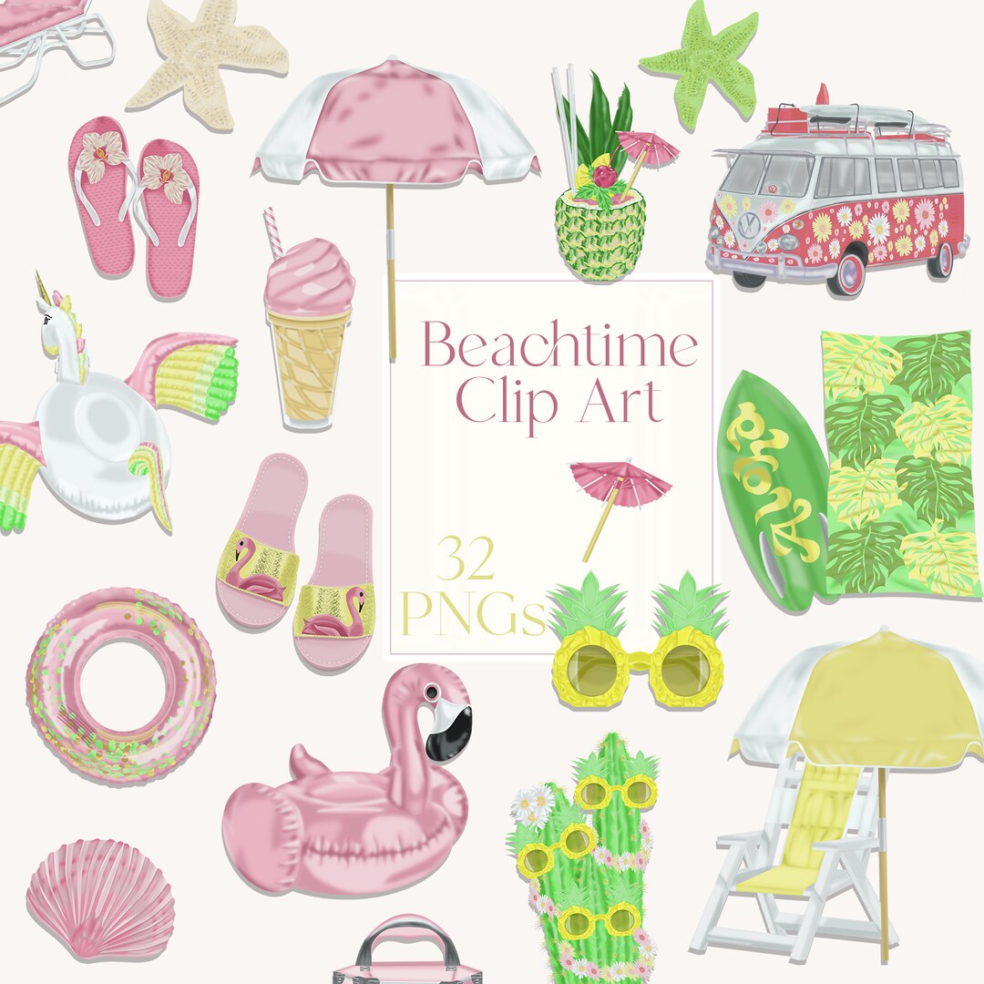 Beach Clipart, Summer Clip Art, Vacation Clip Art, Summer Stickers ...