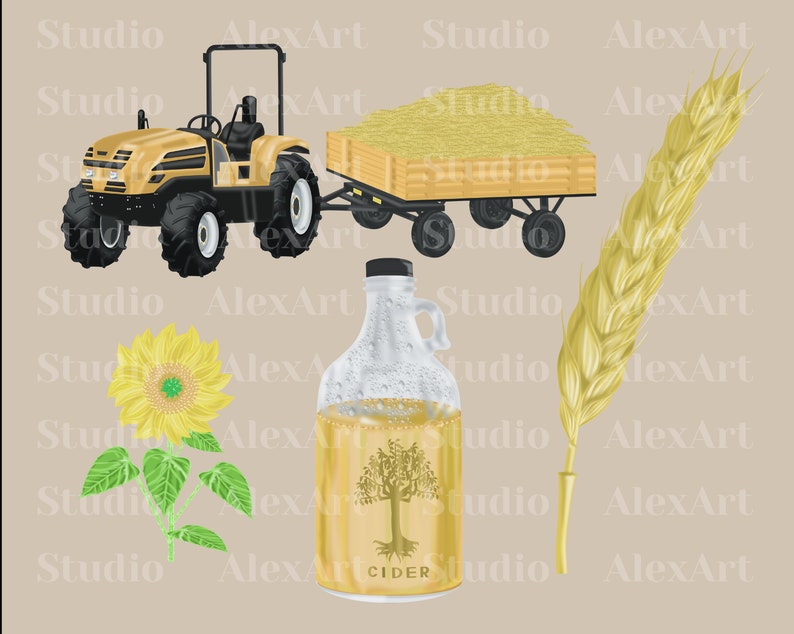 Autumn Clip Art, Harvest Clipart, Fall Clipart, Farm Clipart, Pumpkin ...