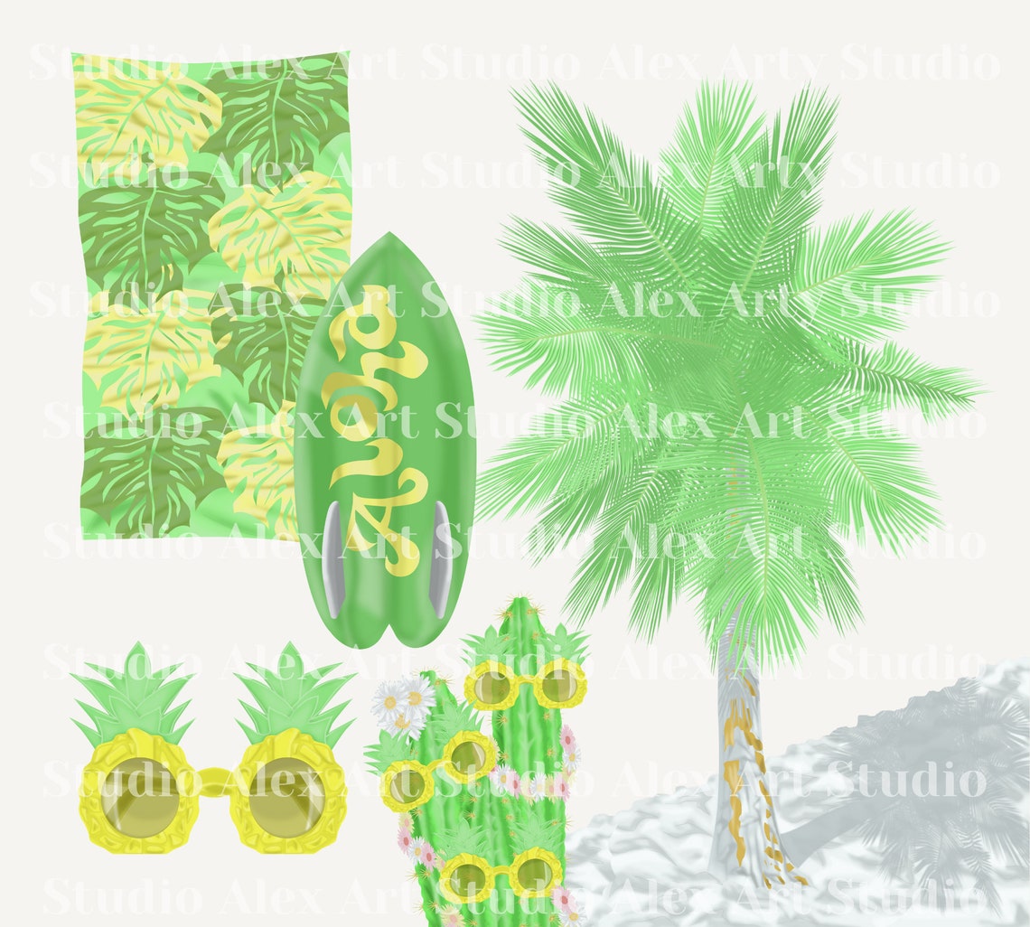 Beach Clipart, Summer Clip Art, Vacation Clip Art, Summer Stickers ...
